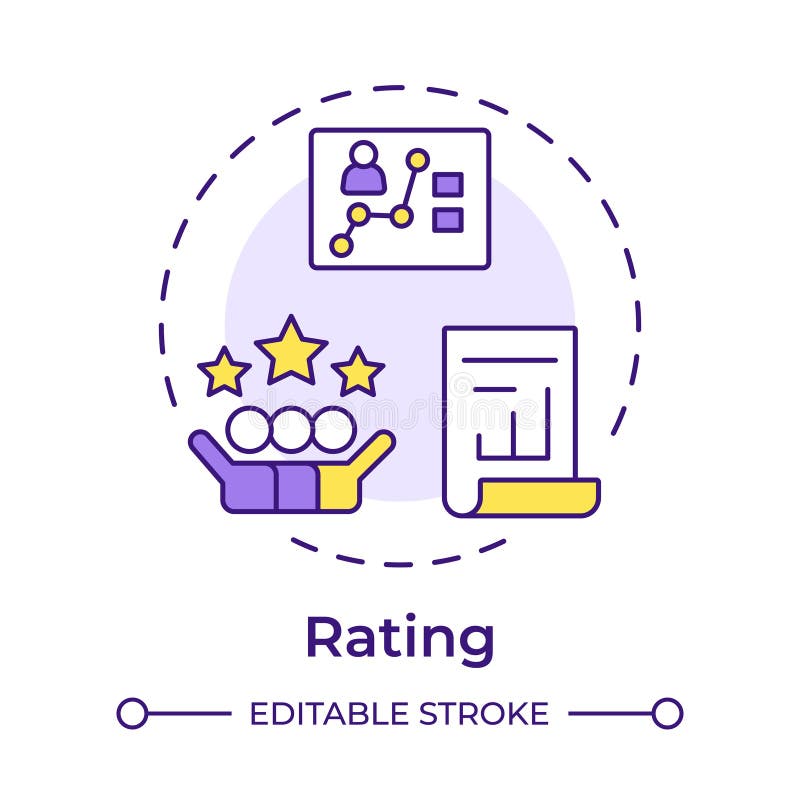 Rating Multi Color Concept Icon Stock Vector - Illustration of article ...