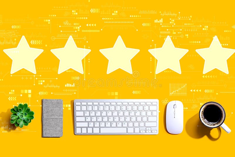 Rating Star Concept with a Computer Keyboard Stock Photo - Image of ...