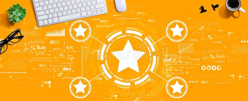Rating Star Concept with a Computer Keyboard Stock Image - Image of ...
