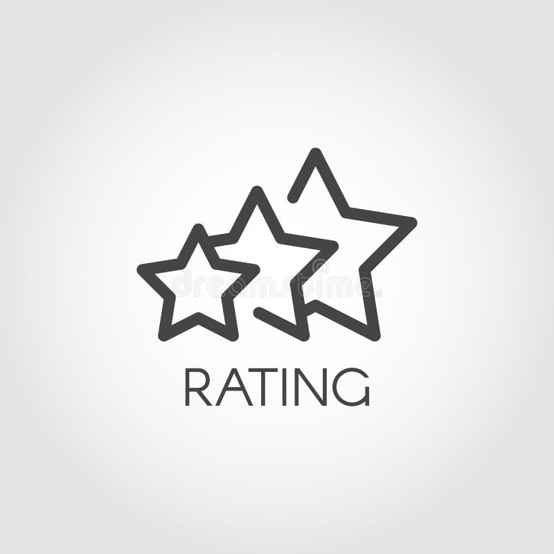 Rating Star Icon Drawing in Outline Style. Evaluation of Service and ...
