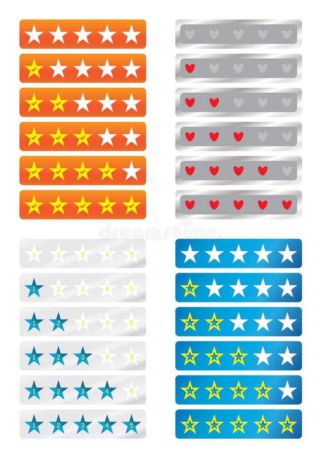 Star rating set stock vector. Illustration of icon, ranking - 37659380
