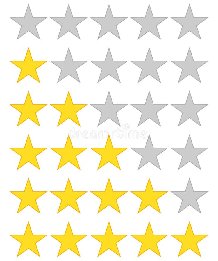 Color Stars Rating 1 Through 5 Stock Illustration - Illustration of ...