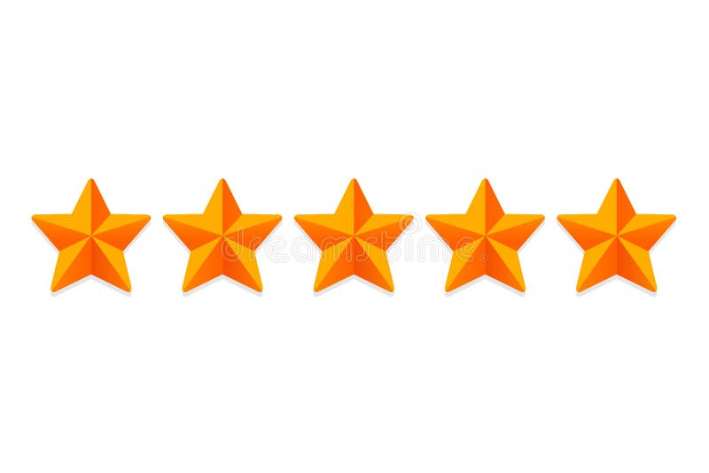Rating Stars or 5 Rate Review 3d Illustration Web Ranking Star Signs ...