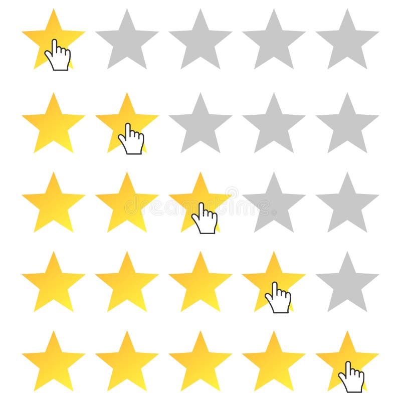 Rating stars set stock vector. Illustration of excellent - 74423847