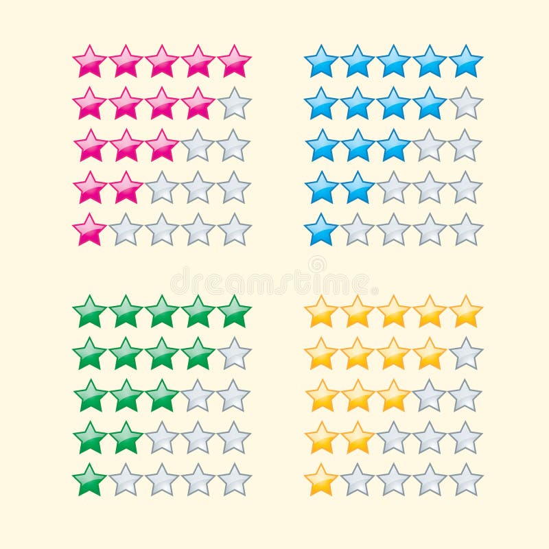 Star Rating Bar. Set of Elements for Design Interface of Website or App ...