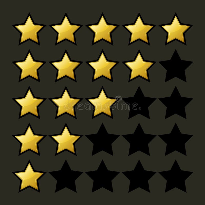 Rating Stars Set stock vector. Illustration of interface - 35212612