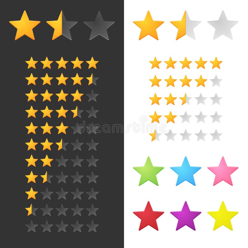 Rating Stars Set stock vector. Illustration of interface - 35212612