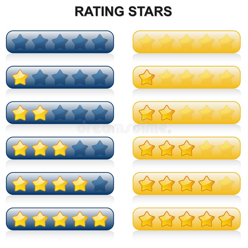 Rating Bar with Golden Stars Stock Vector - Illustration of ornament ...