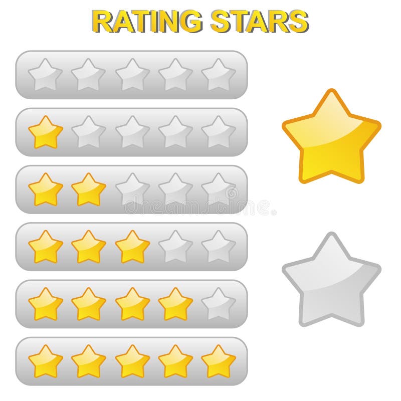 Rating Stars - 0 To 5 - Blue and Yellow Stock Vector - Illustration of ...