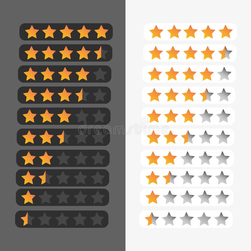 Rating Stars Vector Illustration. Set of Five Rating Stars Vector ...