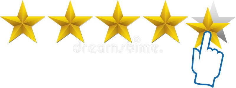 Rating System. Five Stars Rating System with Hand. Simple and Clean ...