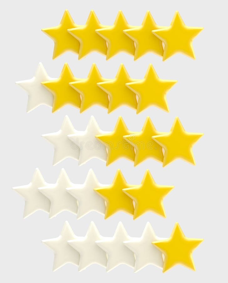 Rating System from One Up To Five Stars Stock Illustration ...