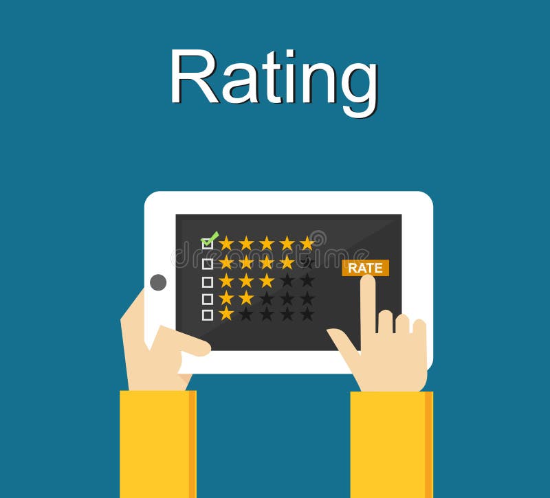 Rating System on Phone Screen. Giving Feedback Concept. Stock Vector ...
