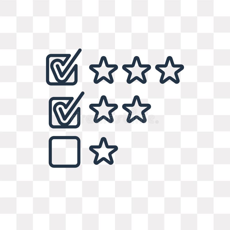 Rating Vector Icon Isolated on Transparent Background, Linear Ra Stock ...