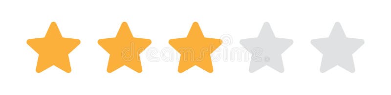 Ratings Stars 3 of 5 Icons Vector Symbol Isolated. Stock Illustration ...