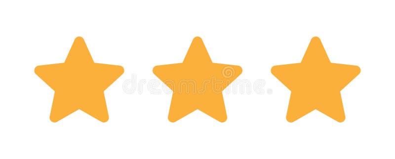 Ratings Stars 3 of 5 Icons Vector Symbol Isolated. Stock Illustration ...