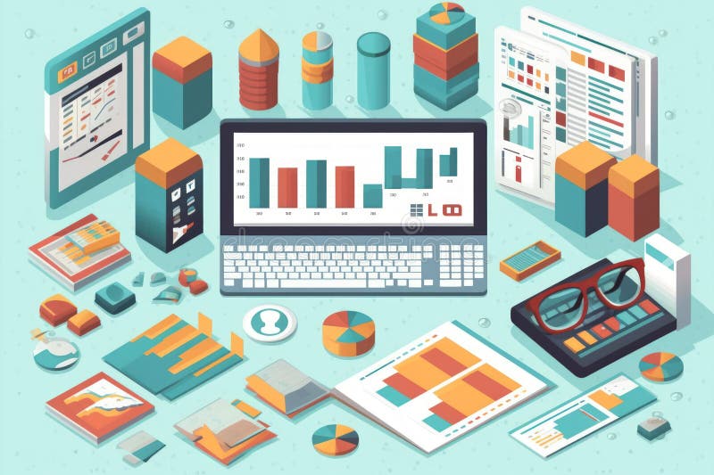 Ratio Analysis & Accounting - Generative AI Stock Illustration ...