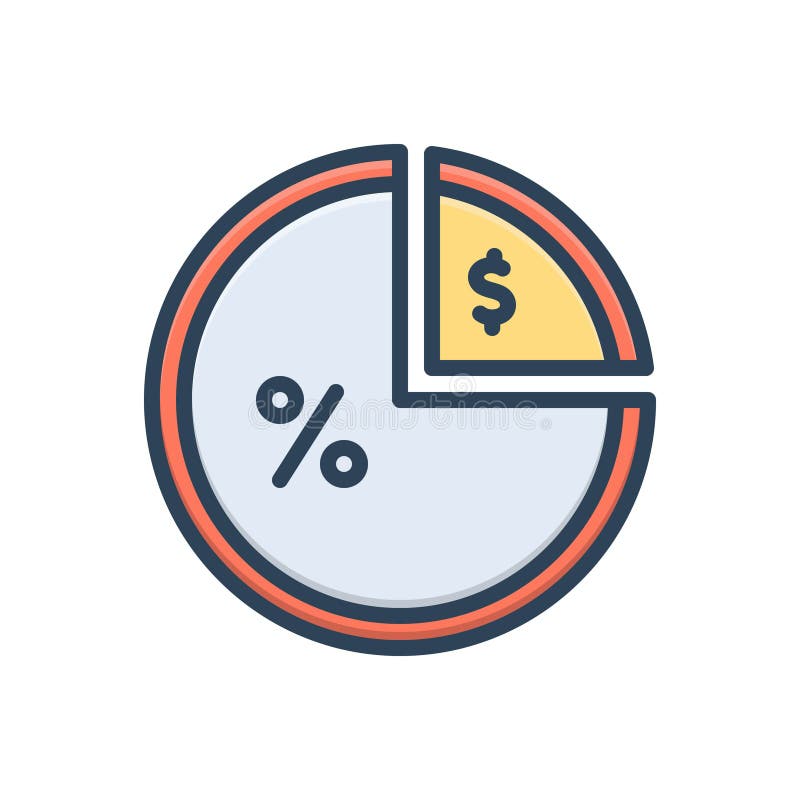 Color Illustration Icon for Ratio, Proportion and Fraction Stock ...