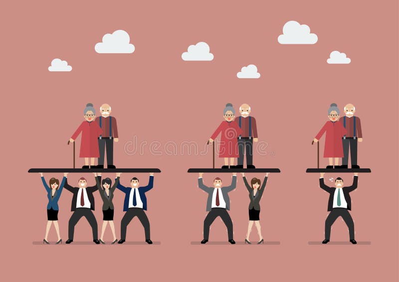 Aging Population with Worker Trend Stock Vector - Illustration of ... Aging Population with Worker Trend Stock Vector - Illustration of ...