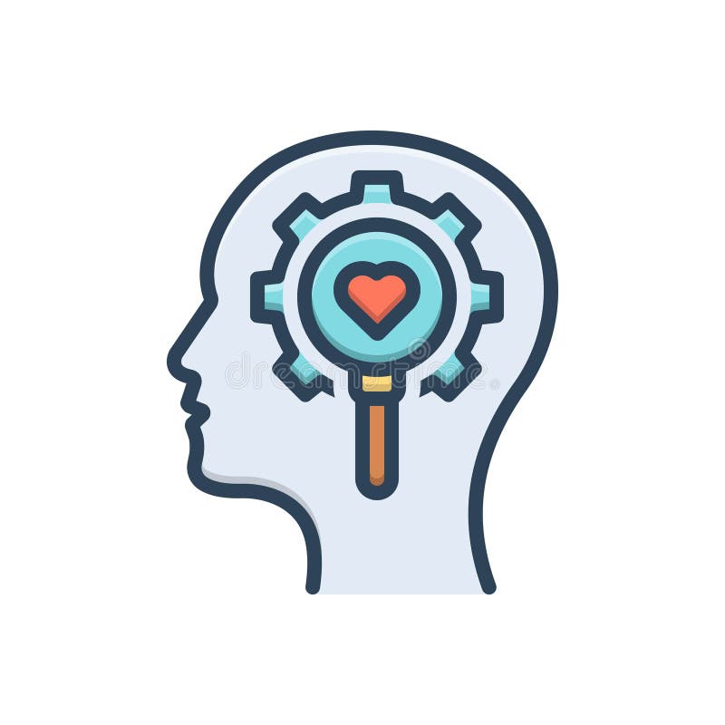 Color Illustration Icon for Rational, Logical and Love Stock ...