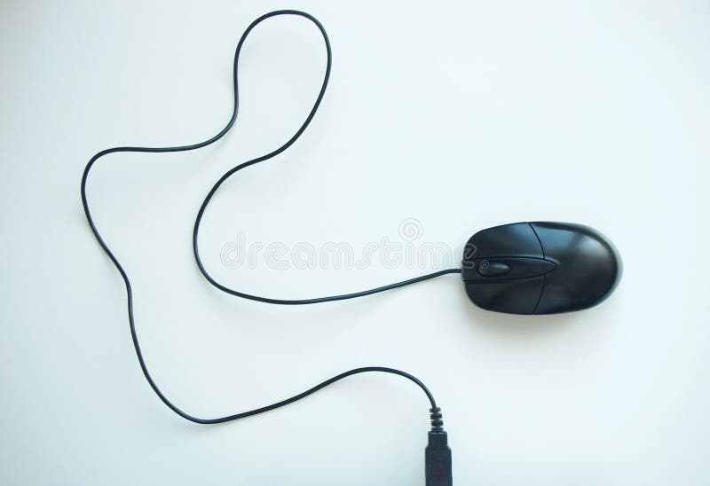 Rato Preto Do PC Com Cabo Longo Foto de Stock - Imagem de ponteiro ...