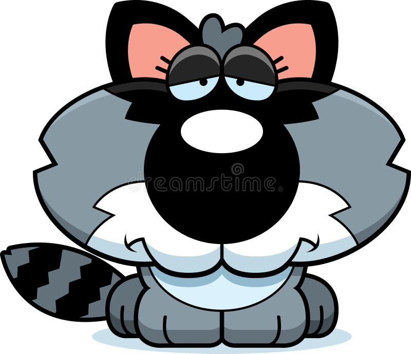 Raton Laveur Triste De Bande Dessinée Illustration de Vecteur ...
