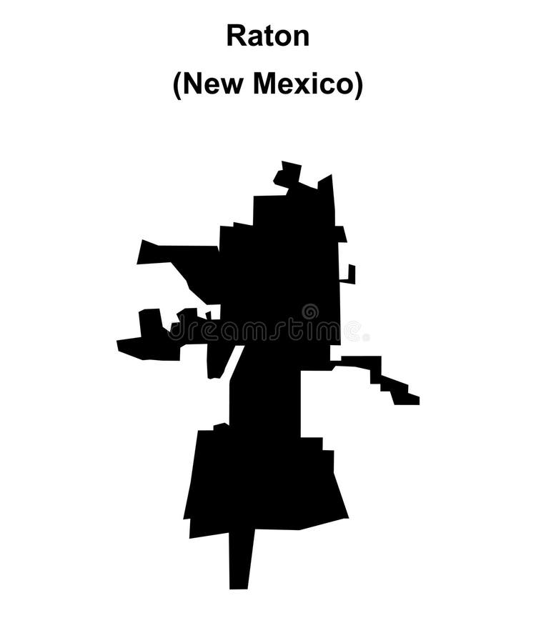 Raton outline map stock vector. Illustration of contour - 387577069