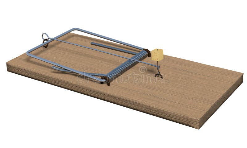 Ratonera Y Coche En El Fondo Blanco Ejemplo Aislado 3d Stock de ...