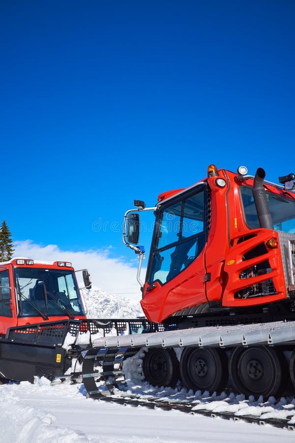 Ratrack on a skiing slope stock image. Image of equipment - 80538689