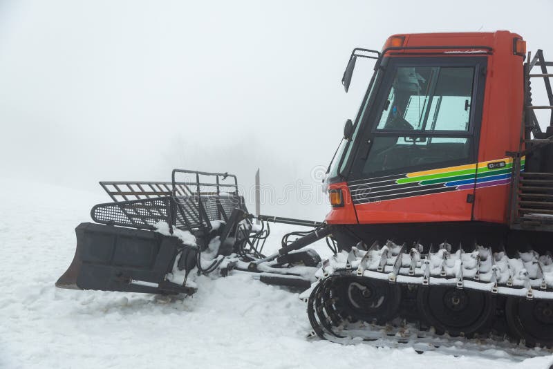 Ratrak at the Ski Resort Levels the Snow for Skiers and Snowboarders ...