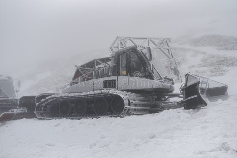 Ratrak during the Winter in the Mountains Stock Photo - Image of ...