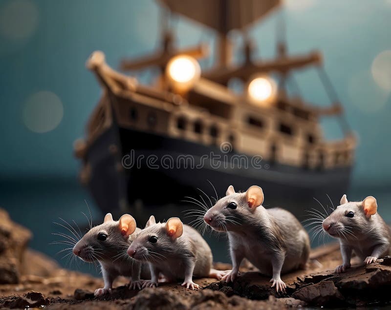 Rats Deserting a Sinking Ship Stock Illustration - Illustration of ...