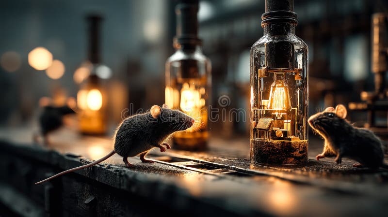Rats in a Lab are Part of an Experiment. Generative AI Stock ...