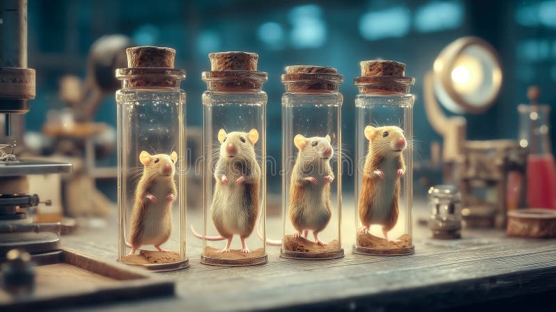 Rats in a Lab are Part of an Experiment. Generative AI Stock ...