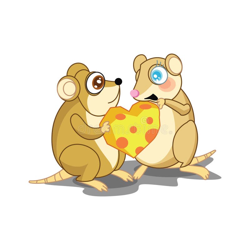 Rats in Love. Coloring Page Stock Vector - Illustration of friendly ...