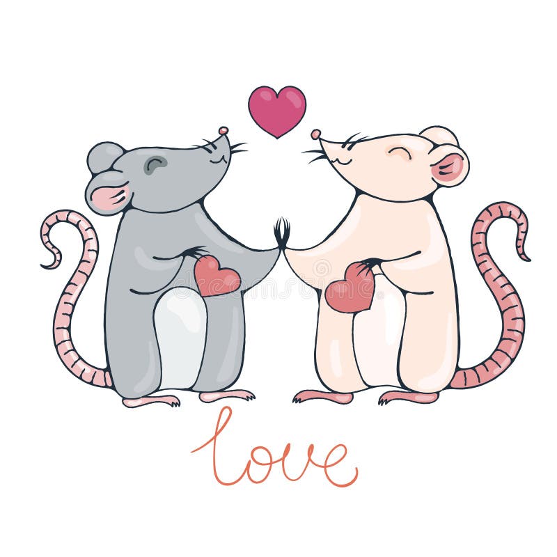 Rats in love. stock vector. Illustration of graphic - 105764516
