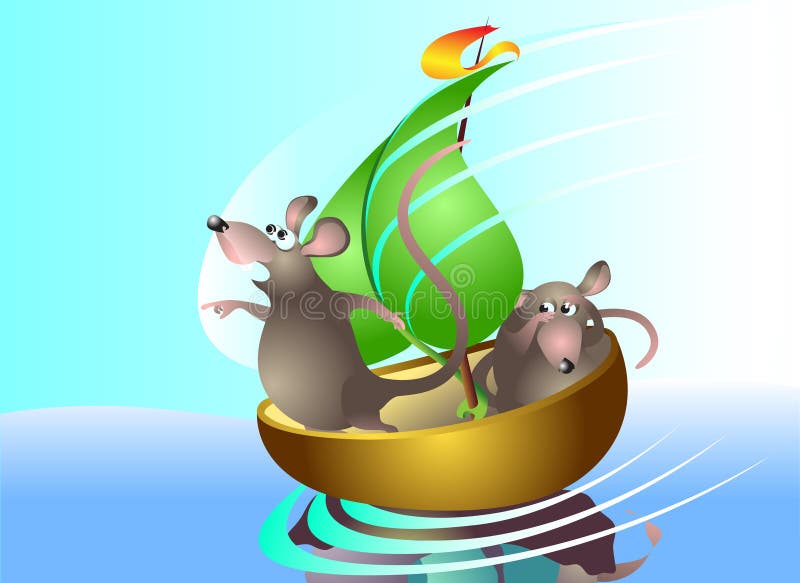 Rats sail on boat stock vector. Illustration of fright - 6143560