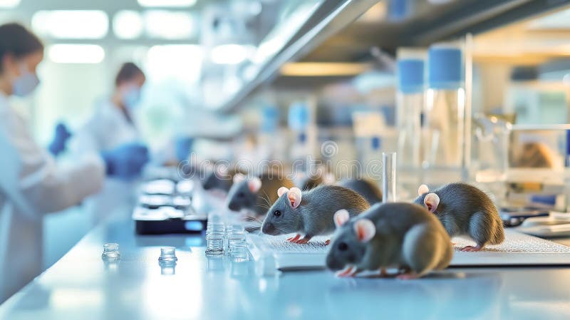 Rats are Shown in an Experiment Lab Setting. Generative AI Stock ...