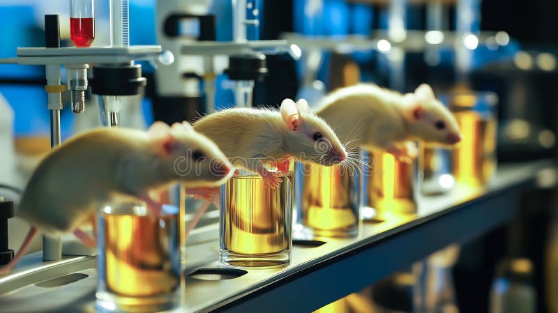 Rats are Shown in an Experiment Lab Setting. Generative AI Stock ...