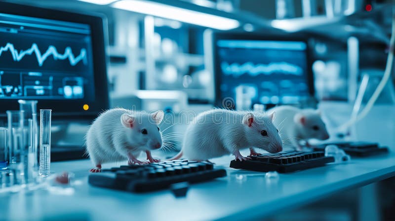 Rats are Shown in an Experiment Lab Setting. Generative AI Stock ...