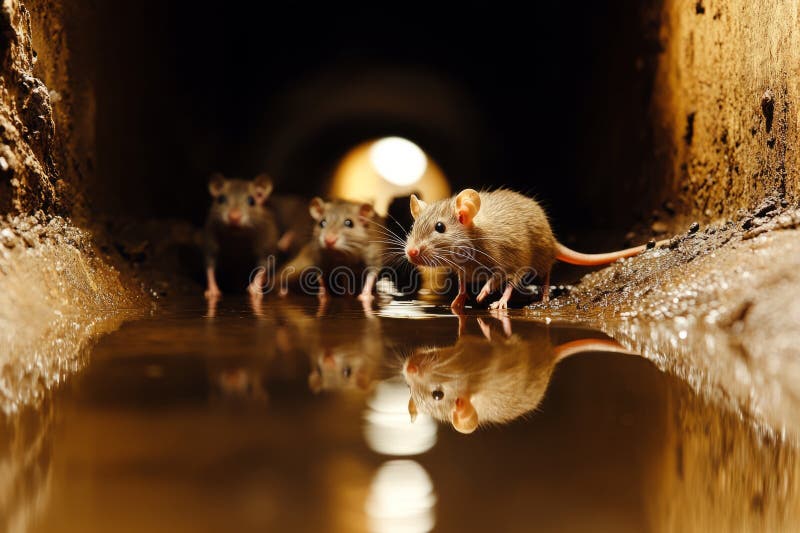 Rats in Trash and Dark Spaces, Representing Infestation, Waste, and ...