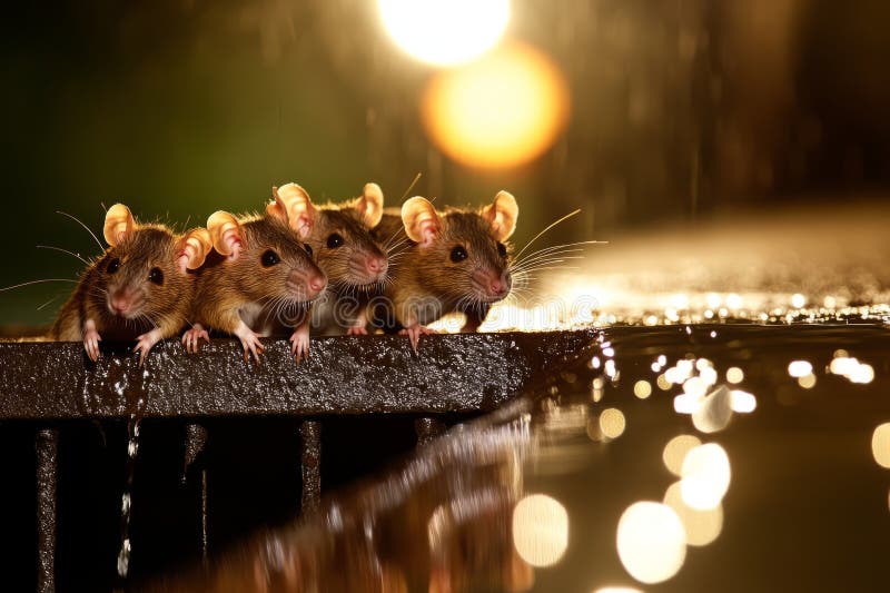 Rats in Trash and Dark Spaces, Representing Infestation, Waste, and ...