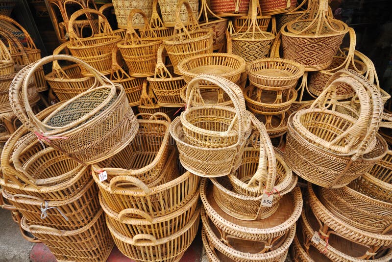 Rattan basket stock image. Image of thai, handcraft, skill - 24785365