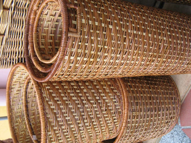 Rattan Basket and Fishing Net Stock Photo - Image of cane, east: 4775608