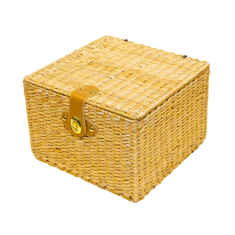 Rattan box stock photo. Image of style, retro, lock, square - 10075616