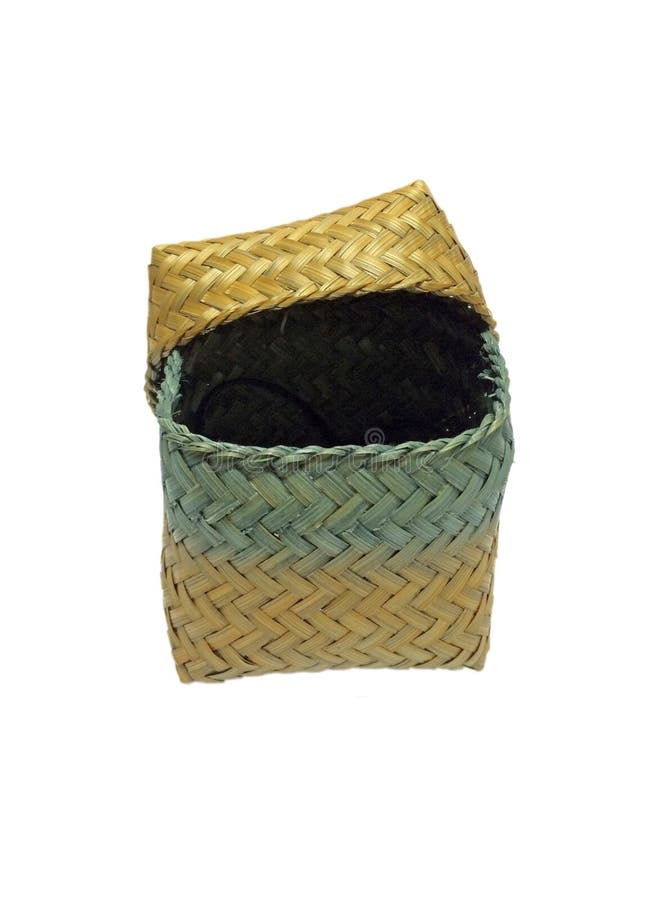 Rattan Box Isolated stock image. Image of white, design - 52383375