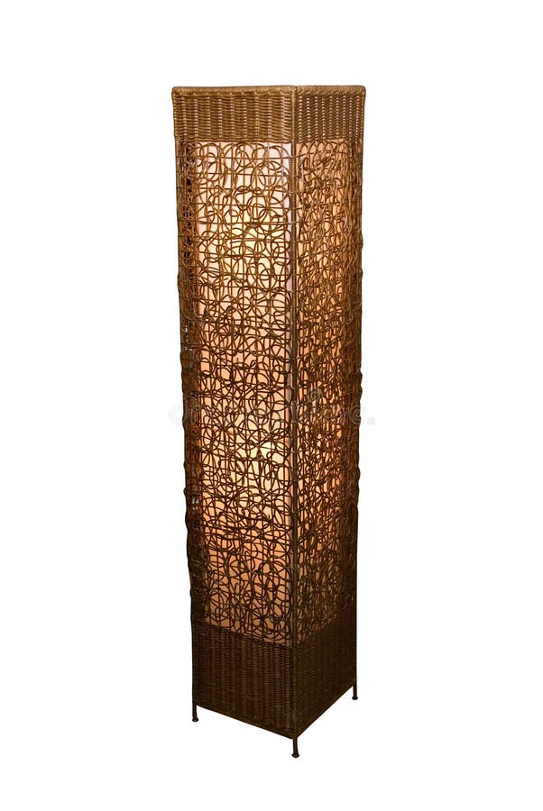 Rattan stand lamp stock photo. Image of beauty, electric - 8835144