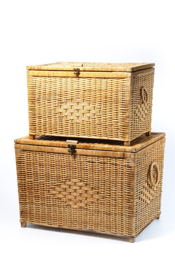 Rattan trunk box stock photo. Image of isolated, bright - 25010696