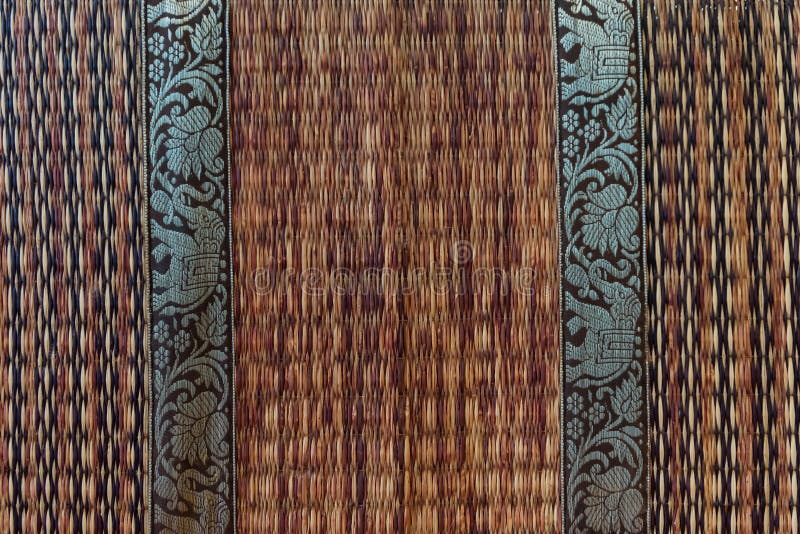 Rattan Weave Mat with Elephant Pattern Stock Image - Image of handiwork ...