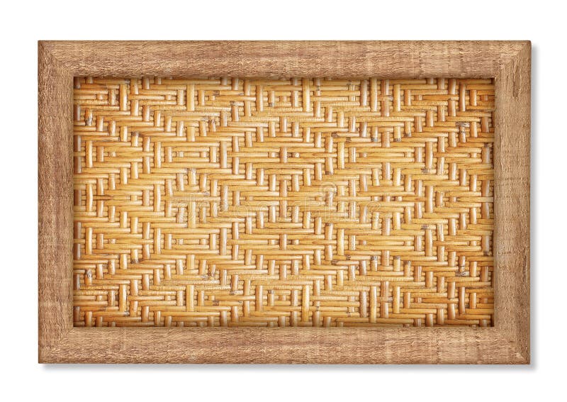 Rattan Weave Pattern in Wooden Frame Stock Photo - Image of square ...